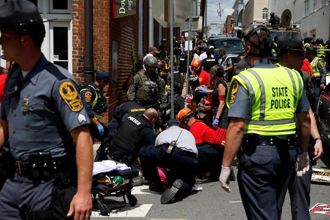 Virginia white nationalist protests: Car rams into crowd in ...