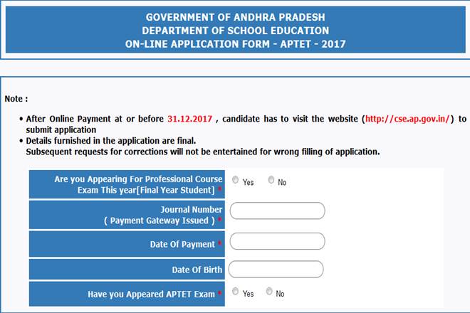 APTET 2017: Application process begins today, here is all that you need ...