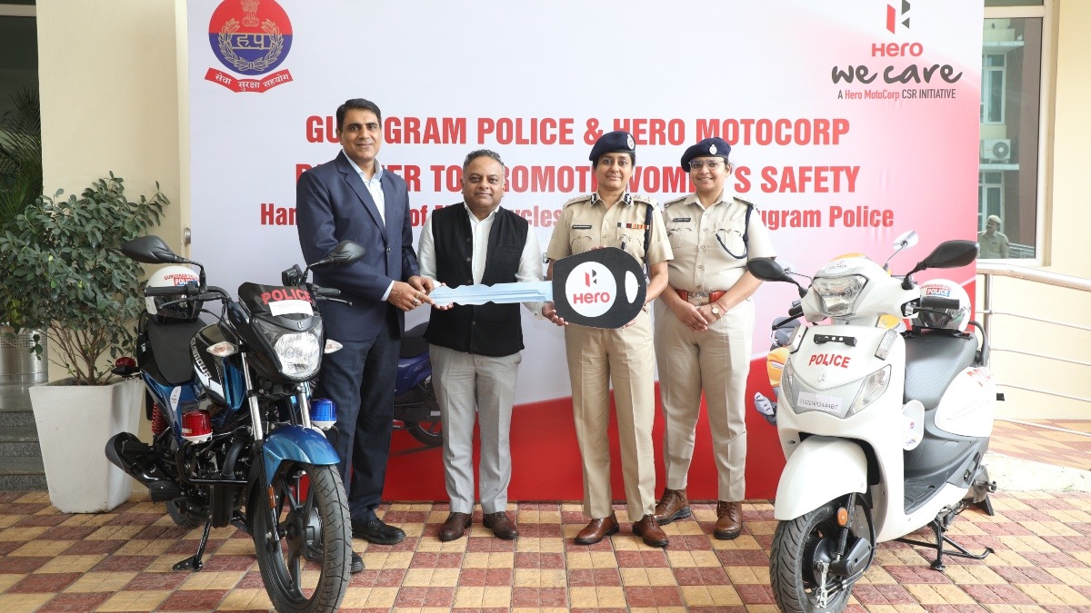 Hero MotoCorp provides 60 two-wheelers to Gurugram Police to promote ...