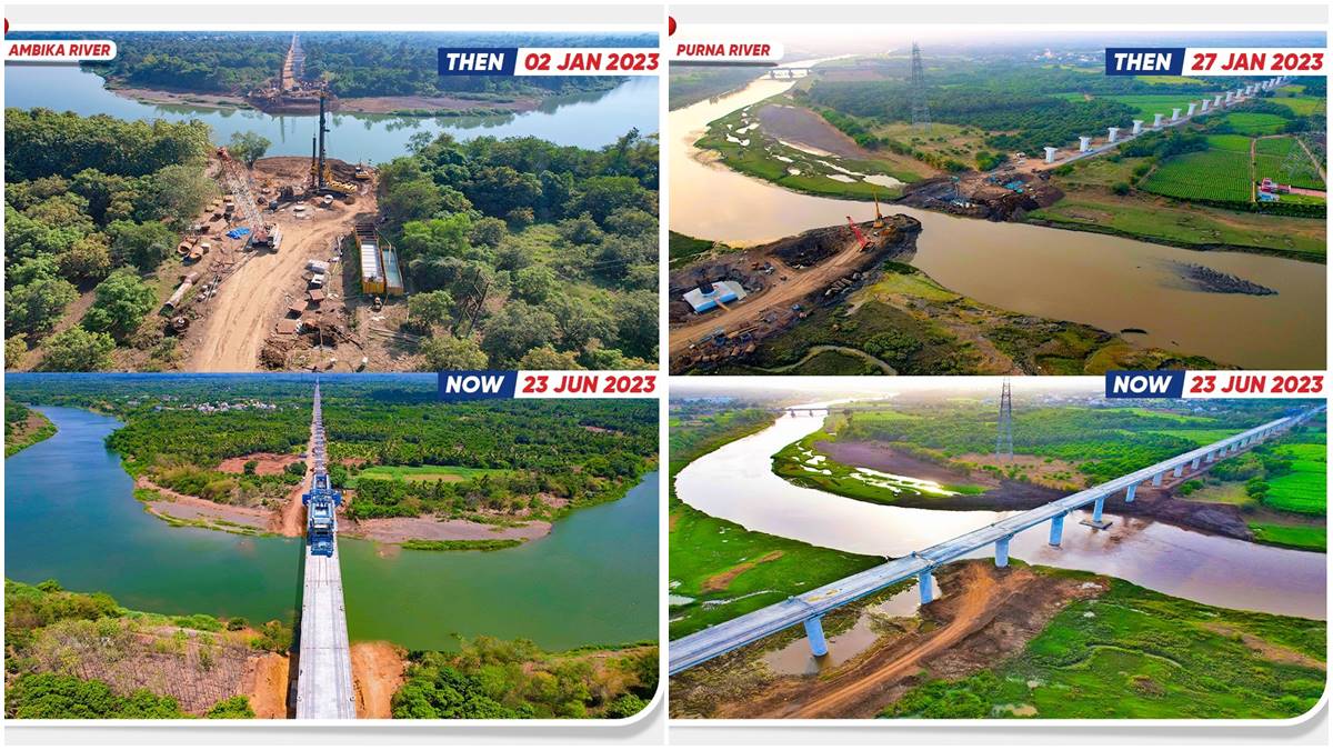 Mega boost for Bullet Train project! Three river bridges built in one ...