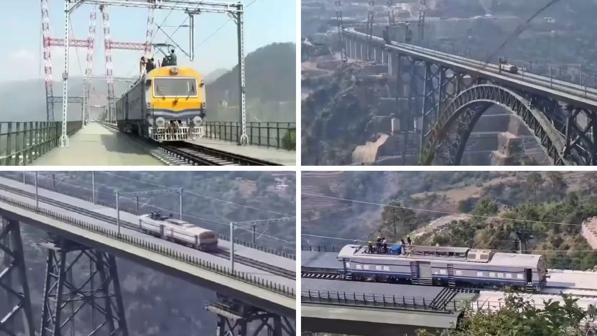 Chenab Rail Bridge: Indian Railways conducts trial run of Sangaldan ...