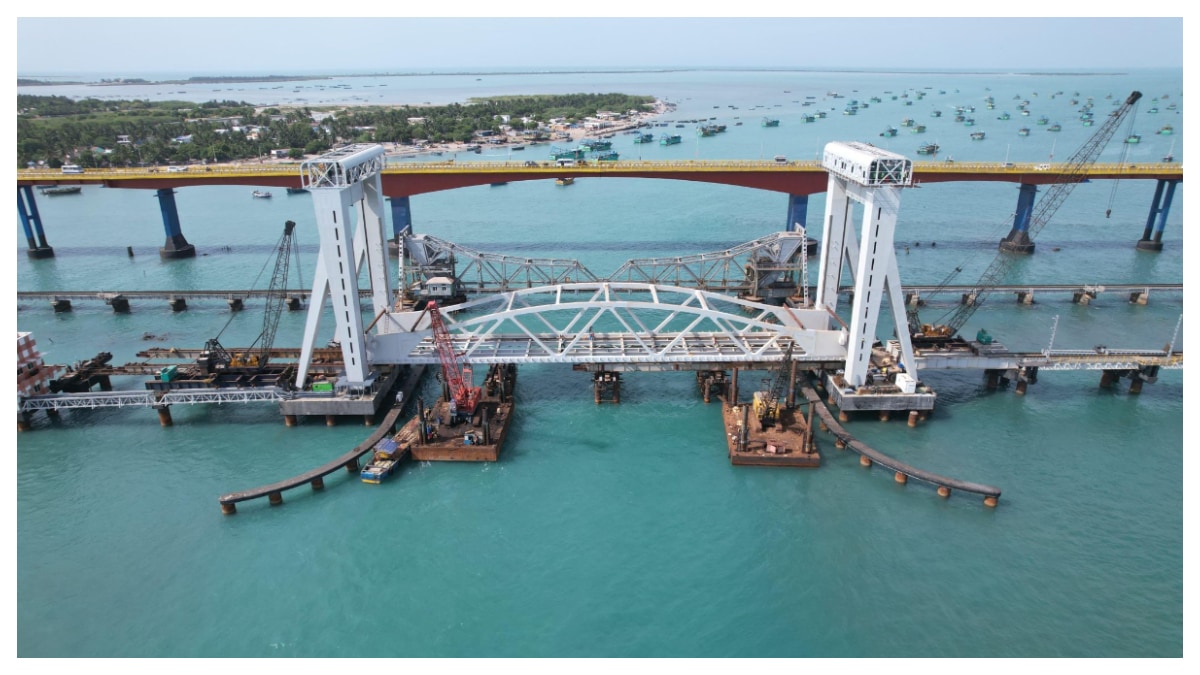 New Pamban Bridge moves closer to finish line with successful placement ...