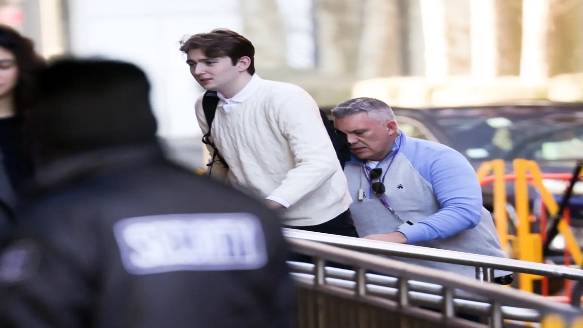 Barron Trump makes first public appearance at NYU campus post dad’s ...
