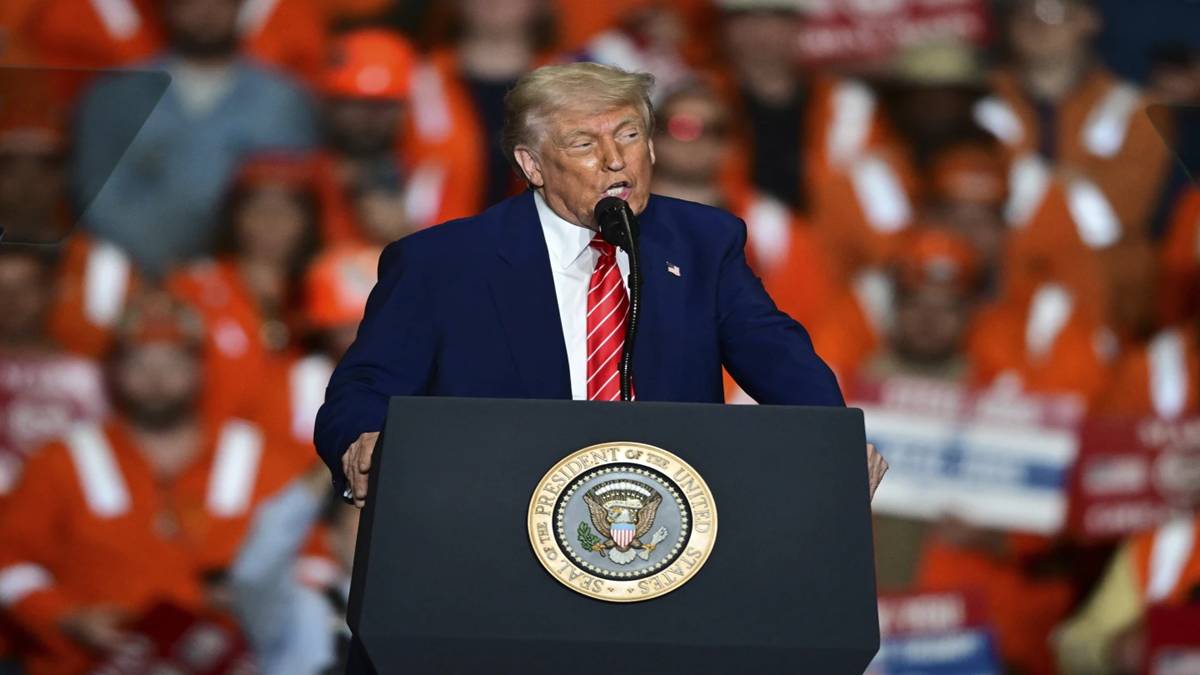 Trump tells US steelworkers he will double tariffs on foreign steel to ...