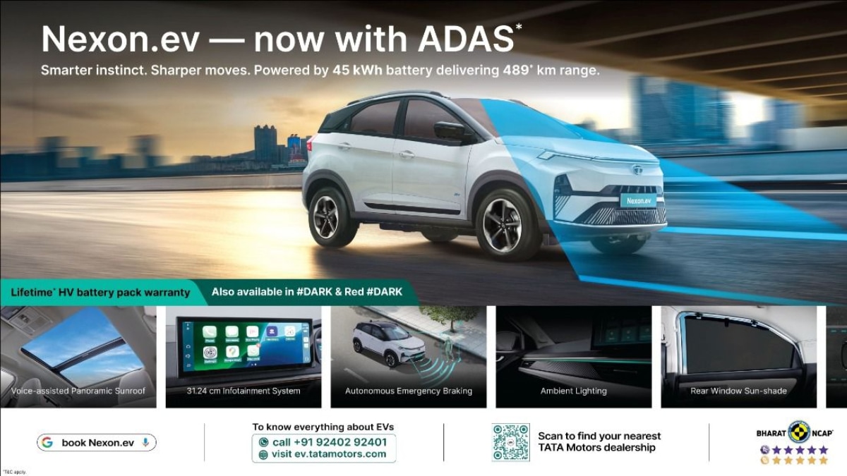 Tata Nexon EV now comes with ADAS, Dark Edition launched - Car News ...