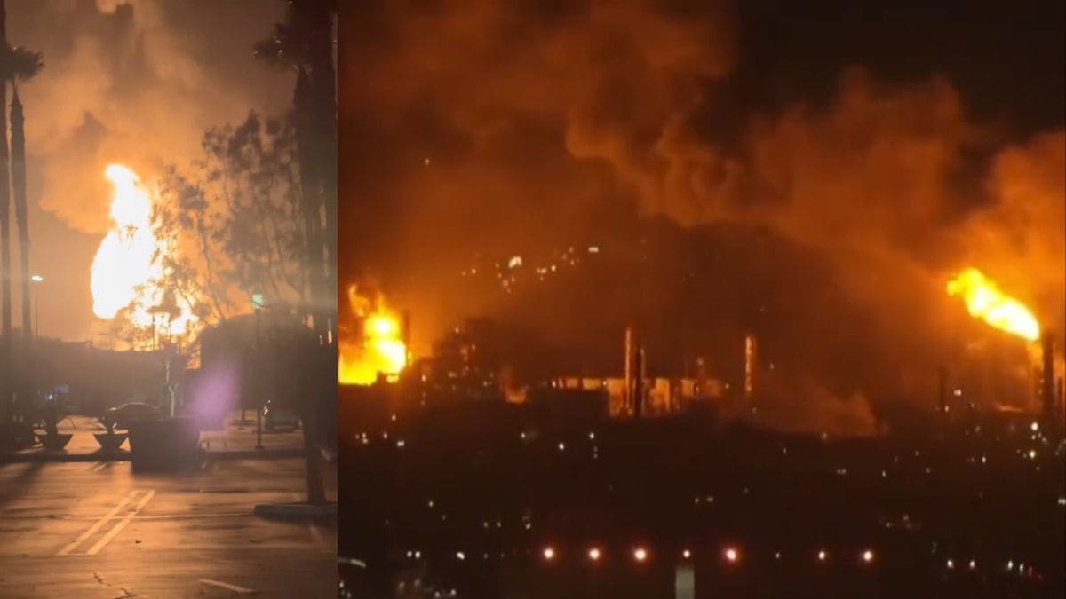 Los Angeles oil refinery explosion: Large-scale fire outside LAX ...