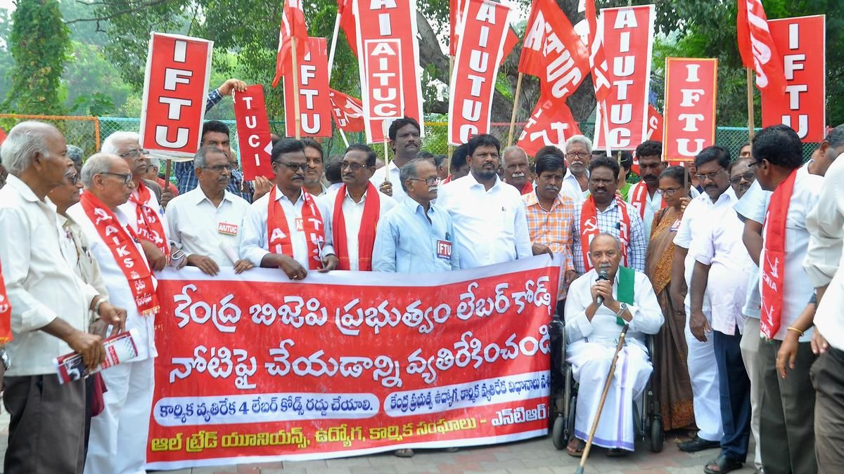 Trade unions and farmers stage joint protests across states against new ...
