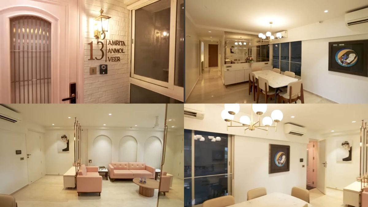 Step inside Amrita Rao and RJ Anmol’s Mumbai home: The pink door, peach ...