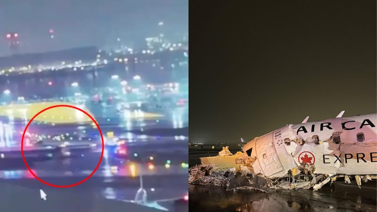 Chilling video captures Air Canada plane slamming into fire truck ...