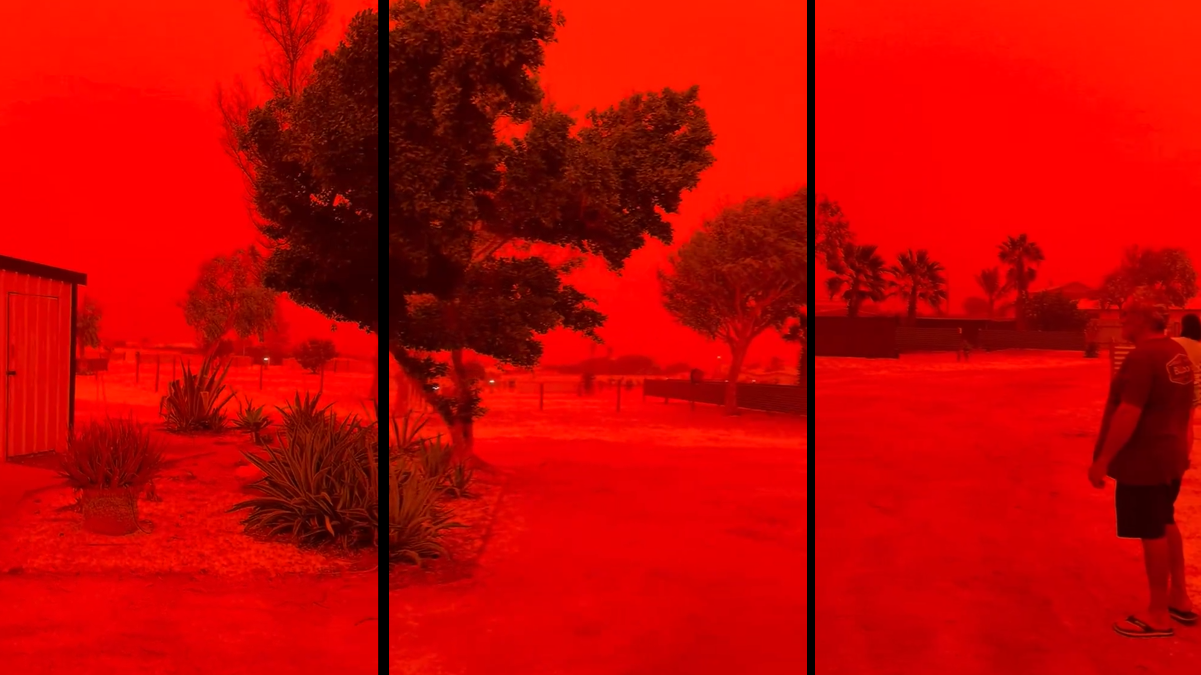 Watch: Skies turn bright red as Tropical Cyclone Narelle hits Australia ...