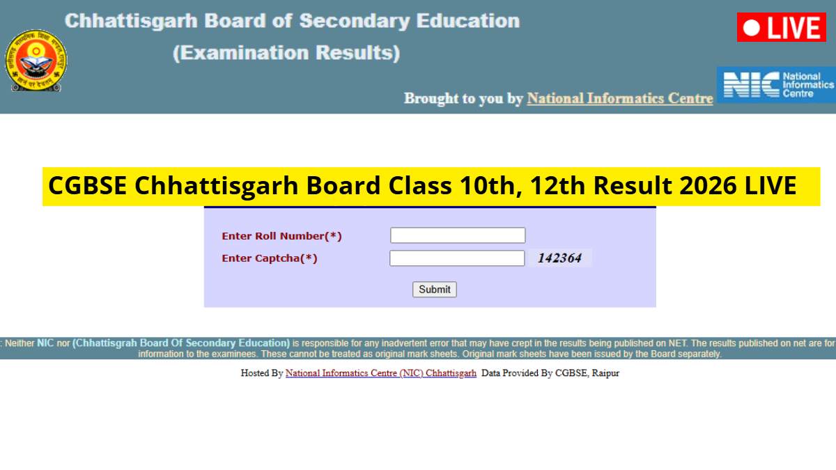 CGBSE CG 10th, 12th Result 2026, cgbse.nic.in Highlights: Chhattisgarh ...