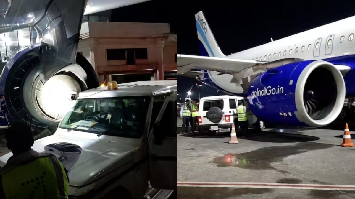 Parked IndiGo A320 damaged after SUV crashes into engine at Kolkata ...
