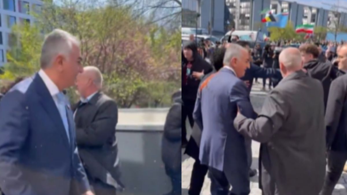 Red liquid thrown at Iran’s exiled crown Prince Reza Pahlavi in Berlin ...