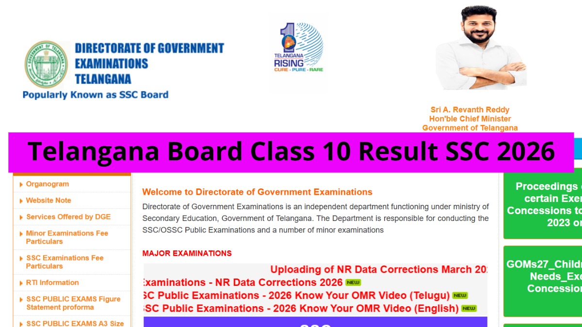 Telangana SSC Results 2026: Check Telangana Board 10th Results Online ...