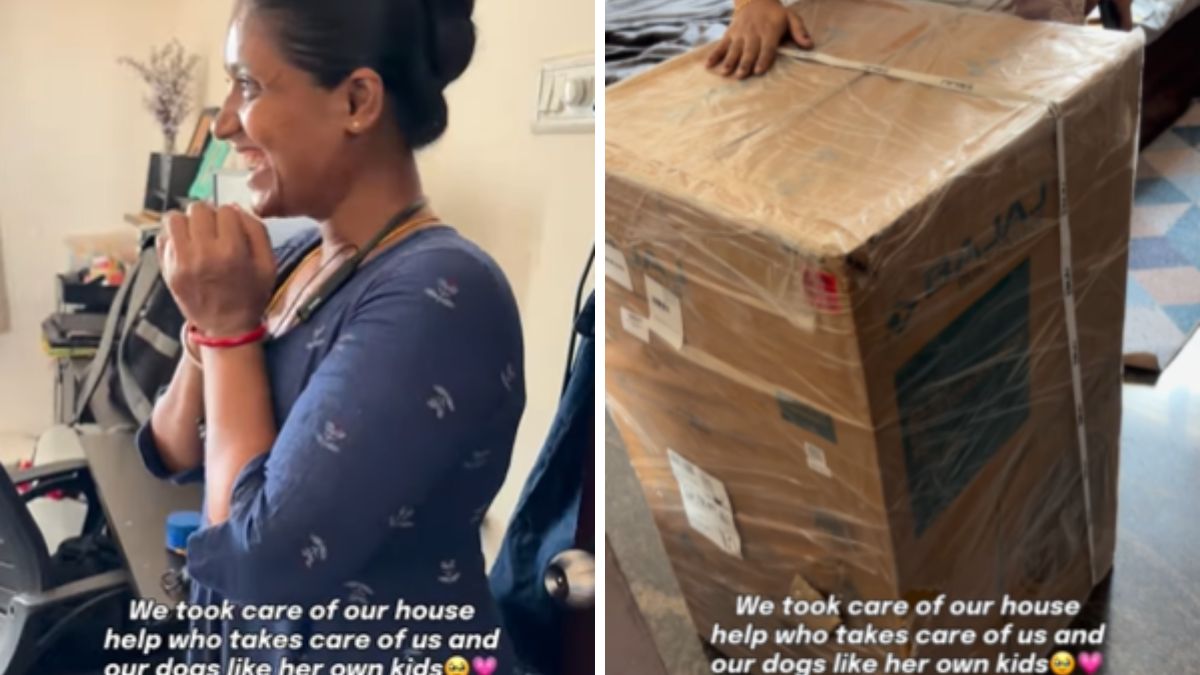 Viral video: Family surprises house help with air cooler, her reaction ...