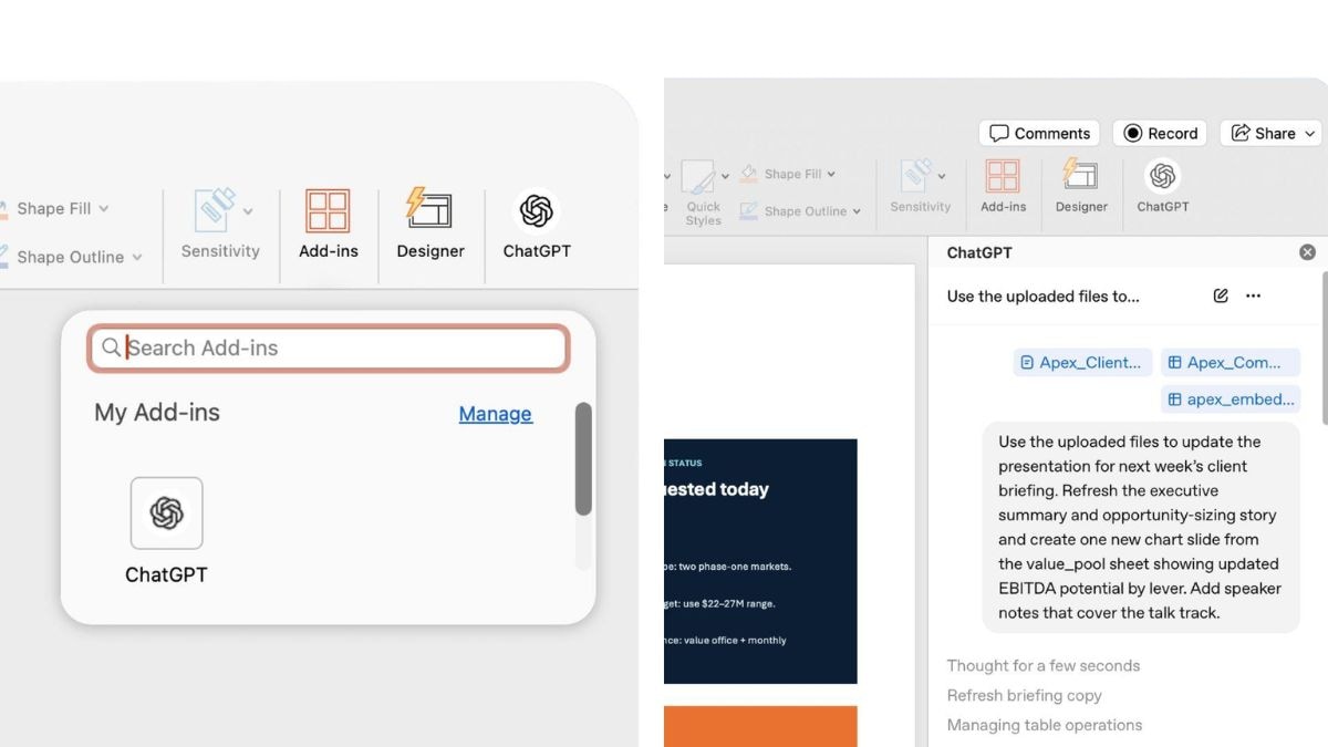 OpenAI adds ChatGPT to PowerPoint for faster slide creation and editing ...